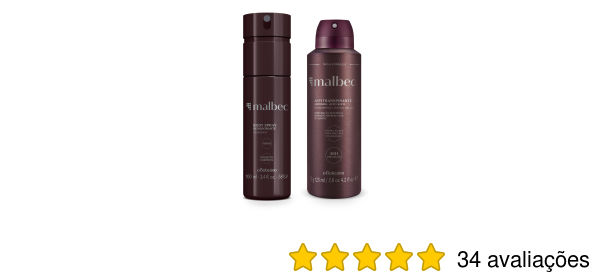 Combo Presente Malbec: Body Spray 100ml + Desodorante Antitranspirante 75g/125ml | O Boticário